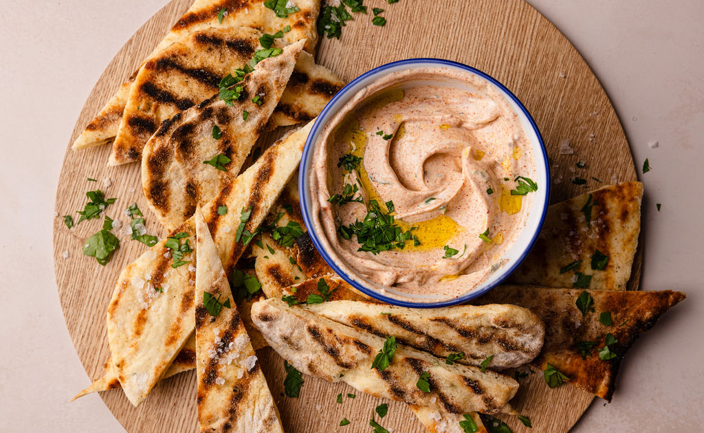 Easy Flatbread with Paprika Yoghurt Dipping Sauce | Recipe | Dairy ...