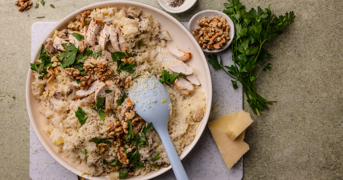 Chicken and Mushroom Risotto with Walnuts | Recipe | Dairy Australia